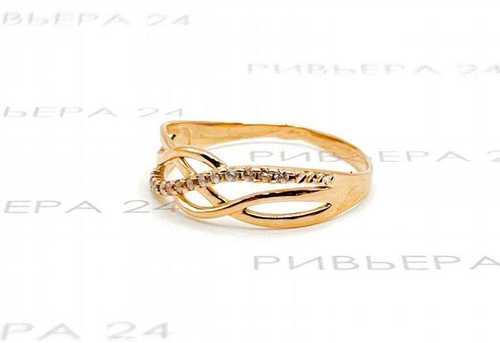 Золотое кольцо с фианитами 585 проба вес 1,51