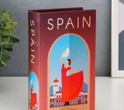 Сейф-книга дерево кожзам "Испания"