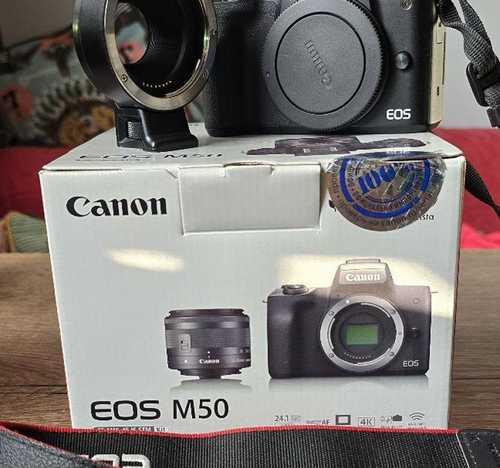 Фотоаппарат Canon EOS M50 body с адаптером