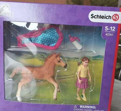 Новый набор Schleich 42361 девочка с жеребенком