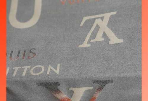 Палантин Louis Vuitton серый брендовый шарф