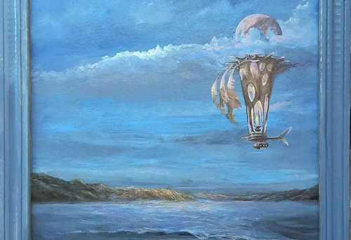 Картина маслом воздушный шар примусолёт, ZhNataly