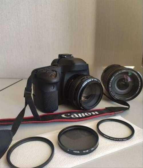 Canon 80D + 2 шикарных объектива + линзы + сумка