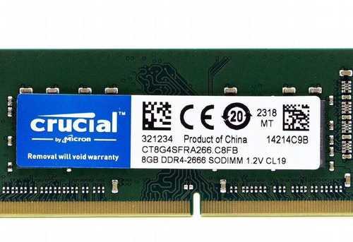 Новый sodimm DDR4 8GB Crucial PC21300 2666мгц DR94