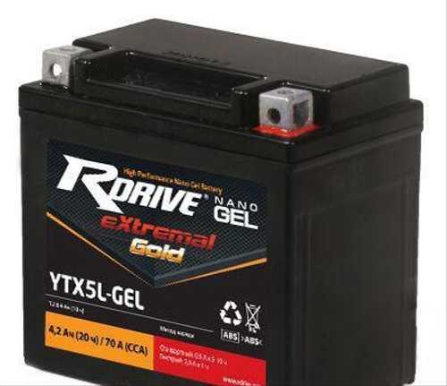 Аккумулятор RDrive Gold 4Ач обрат. пол.YTX5L-GEL