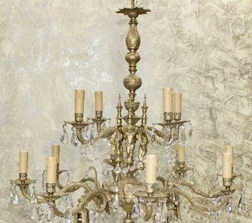 Антикварная люстра Ангелы 16 свечей. Арт. 15894
