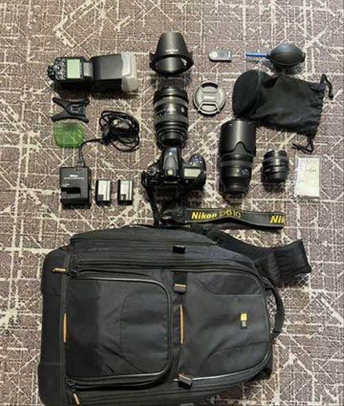 Nikon D610 + объективы + рюкзак + аксессуары