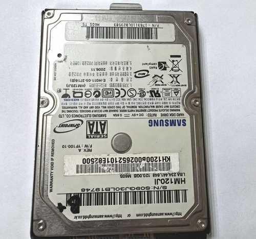 Жесткий диск 2,5 Samsung 120Gb есть бэды