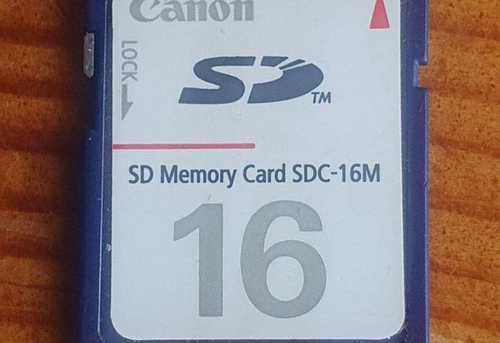 SD карта для фотоаппарата canon. 16m