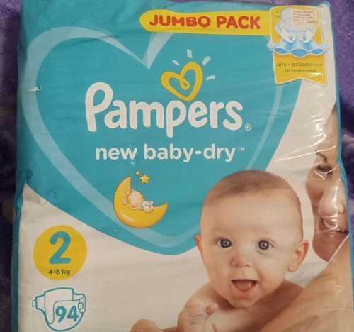 Подгузники pampers new baby dry 2, 4-8кг, 94шт