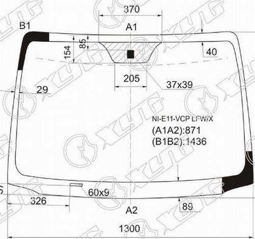 Стекло лобовое nissan note