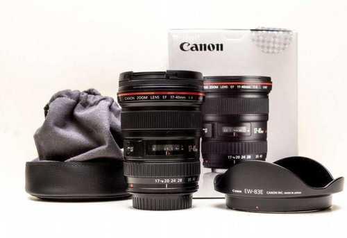 Объектив Canon EF 17-40mm 4l Ultrasonic