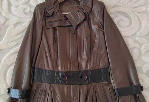 Куртка кожаная женская удлиненная