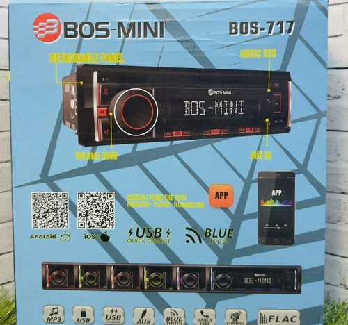 Могнитола 1Din BOS-mini BOS-717 6 RCA выходов