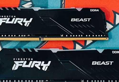 Kingston fury beast RGB DDR4 32 gb гб 3600MHz