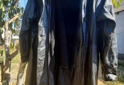 Плащ женский натур.кожа, размер 52-54, цвет черный