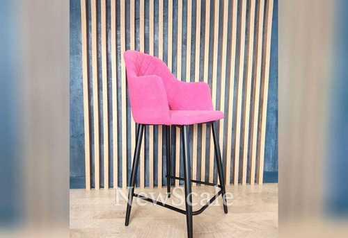 Барный металлический стул-кресло со спинкой