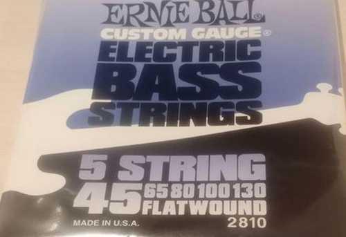 Струны для 5 стр бас гитары Ernie Ball flats