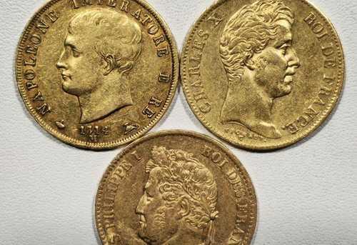 Золотые монеты 40 франков. Франция. Заполеон 1