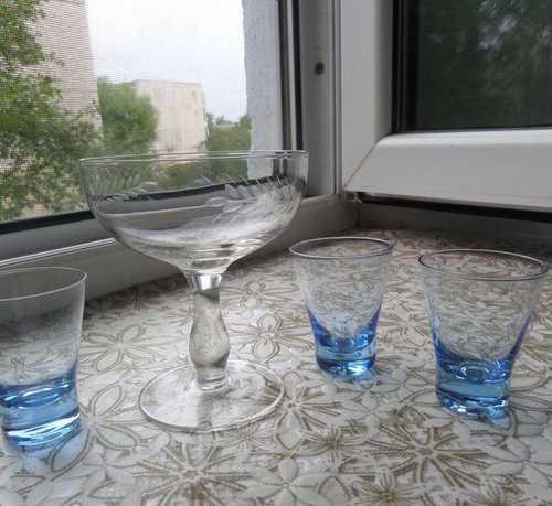 Стеклянные бокалы,стаканчики,рюмки времен СССР