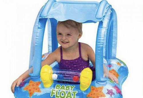 Детский круг бассейн baby float с навесом intex