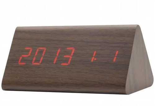 Часы электронные VST-861 (коричневое дерево, красн