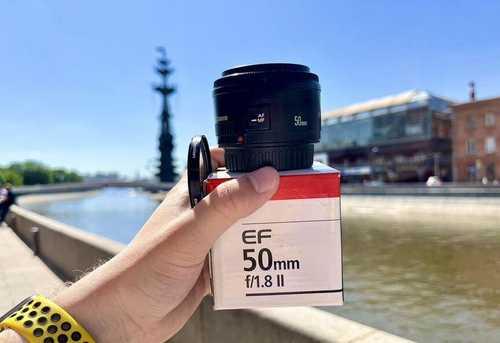 Объектив canon ef 50mm f 1 8 + UV фильтр