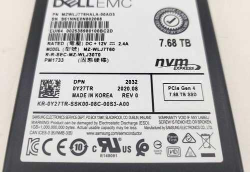 SSD Samsung Pm1733 7.68TB mzwlj7T6hala-00AD3 Dell