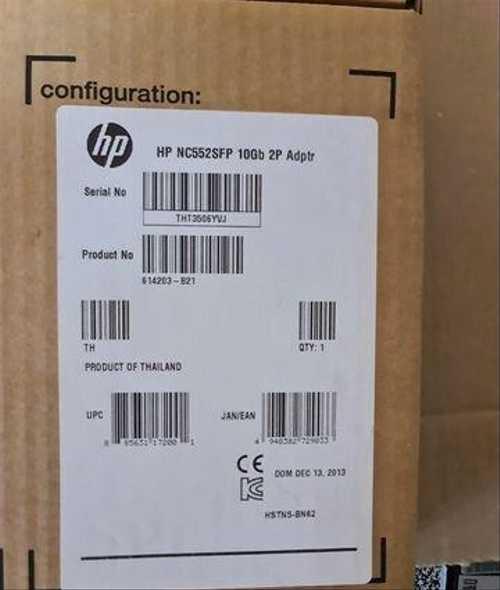 Сетевая карта HP 552SFP+ 10G Dual Port 614203-B21