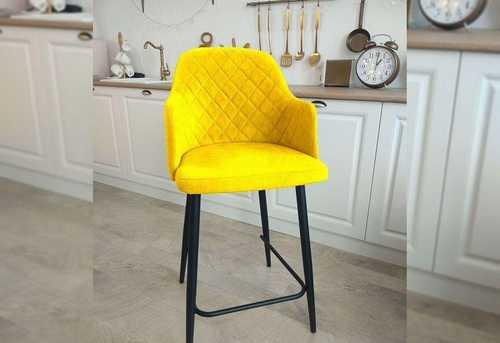 Барный кухонный мягкий стул-кресло со спинкой