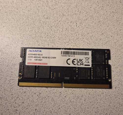 Sodimm adata 16 гб DDR5 4800 мгц