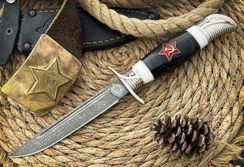 Финка "нквд", клинок Дамасская сталь, рукоять акри
