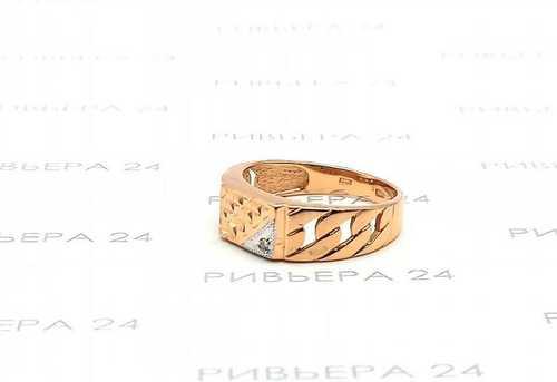 Золотое кольцо печатка с фианитом 585 пробы 4.11 г