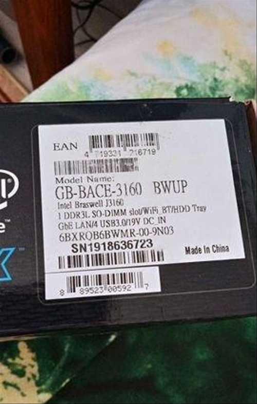 Неттоп Gb-bace-3160 gigabyte