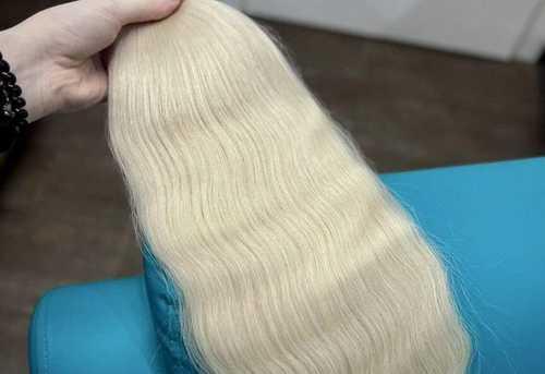 Тотал блонд натуральные волосы волна 65 см