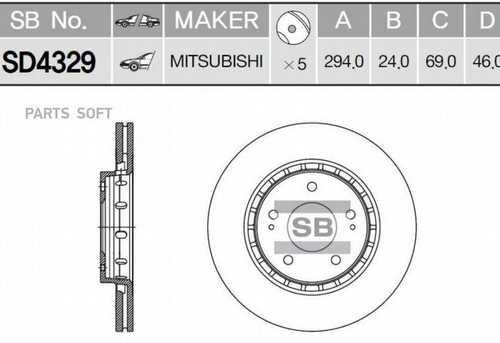 Sangsin brake SD4329 Диск тормозной SD4329 (MR1286