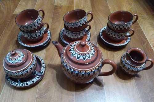 Сервиз чайный обливная керамика Болгария СССР
