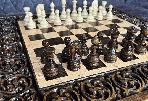 Шахматы нарды шашки 3 в 1 размер 60 см 50 см 40 см