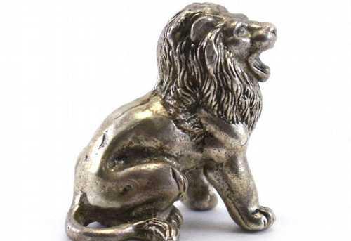 Статуэтка - миниатюра "Лев". Серебро