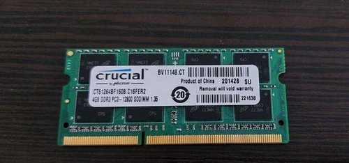 Озу Crucial sodimm DDR3L 4Gb 1600MHz