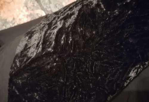 Плюшевая ткань 20 метров, цвет чёрный с узором