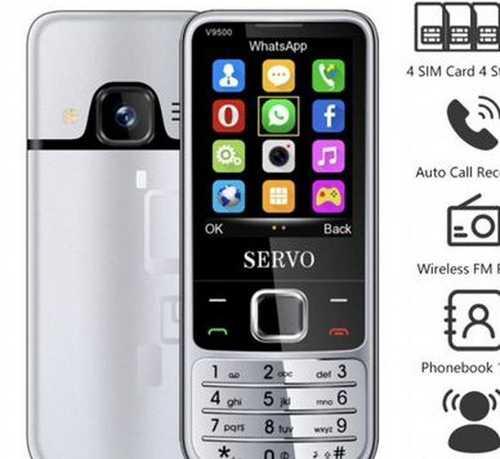 Телефон на 4 сим карты servo v9500