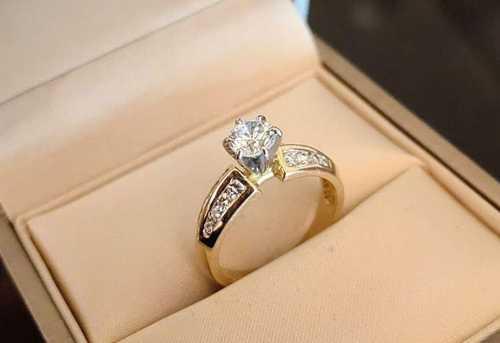 Новое золотое кольцо с бриллиантами 1,0 ct