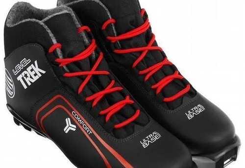 Ботинки лыжные на шнурках trek Level2 черный (лого