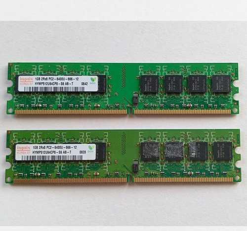 Hynix DDR2 1GB PC2-6400 800 MHz - 2 планки