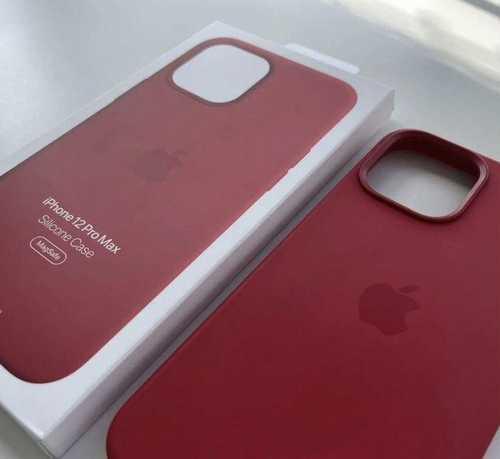 Чехол на iPhone 12 pro max apple silicone case red