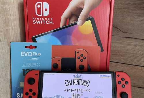 Nintendo switch oled прошитая с играми+ флешка