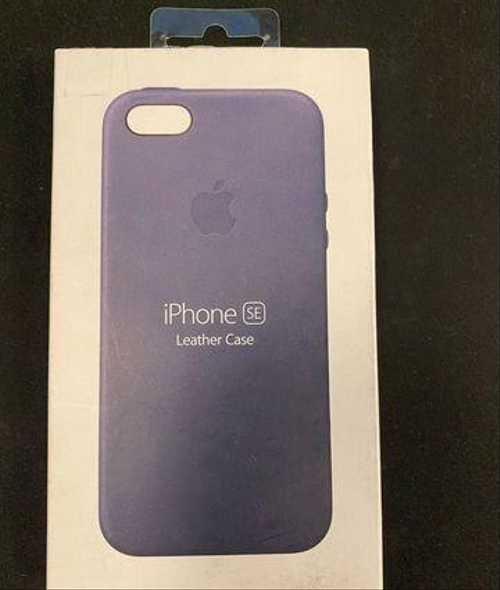Кожаный чехол на iPhone SE Leather Case Blue