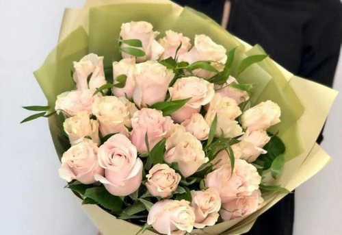 Букет белых роз 25 доставим розы к двери