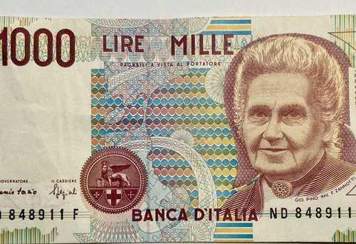 Банкнота italia 1000 Lire Montessori 1990 (XF, EF)